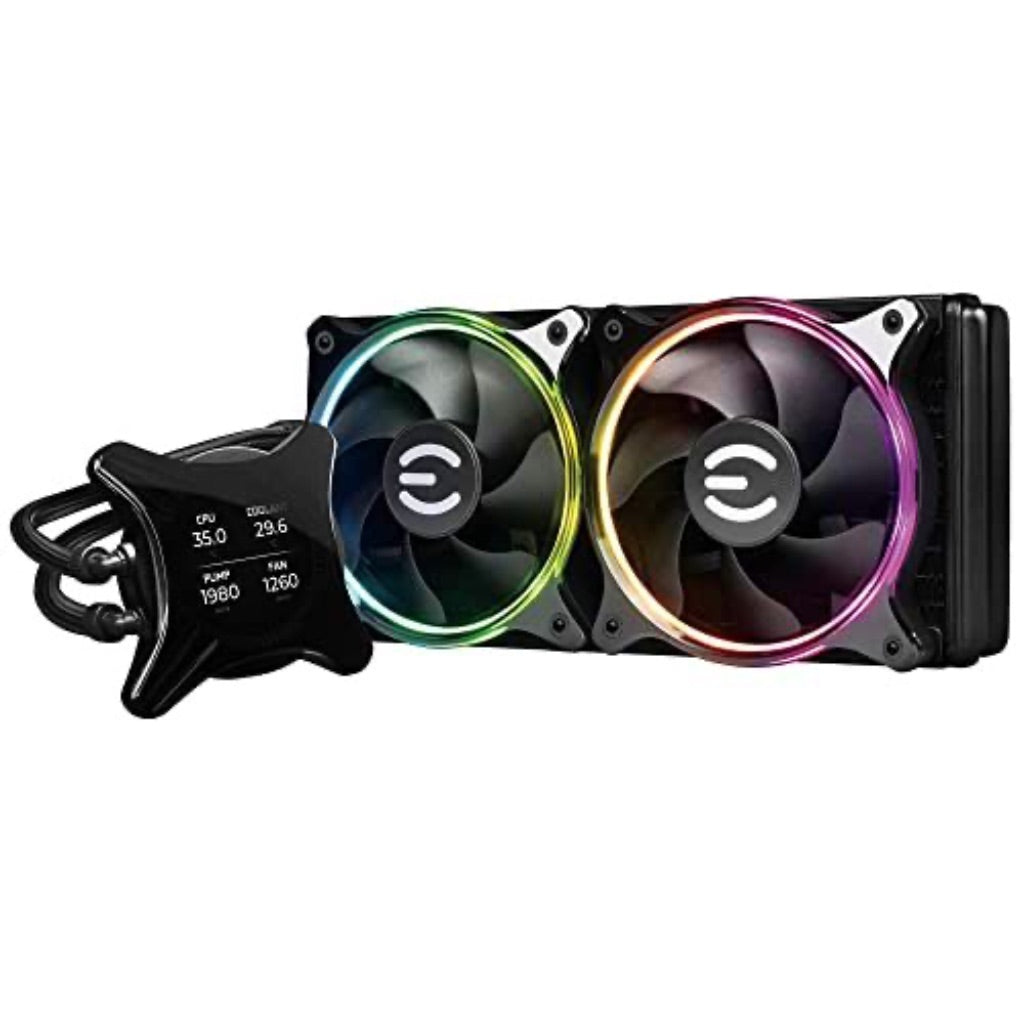 EVGA CLCx 360mm All-in-One LCD CPU Liquid Cooler, 3x 120mm PWM ARGB Fa ...