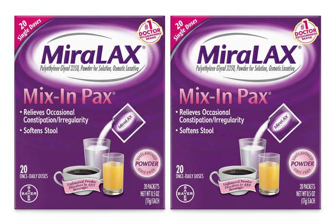 Miralax Mix-In-Pax Gentle Constipation Relief Laxative Powder - 20ct ...
