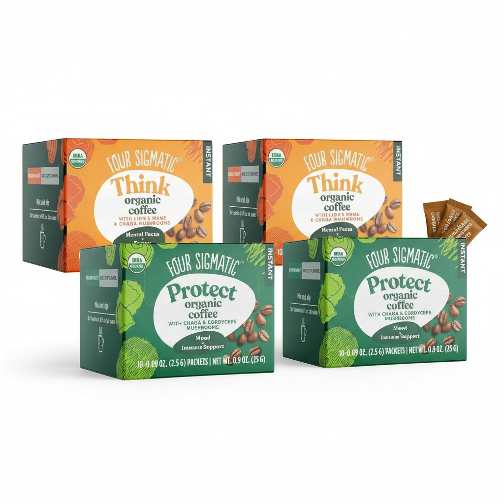 Four Sigmatic Mushroom Coffee Mix Pack of 4 - Lion's Mane and Chaga ...