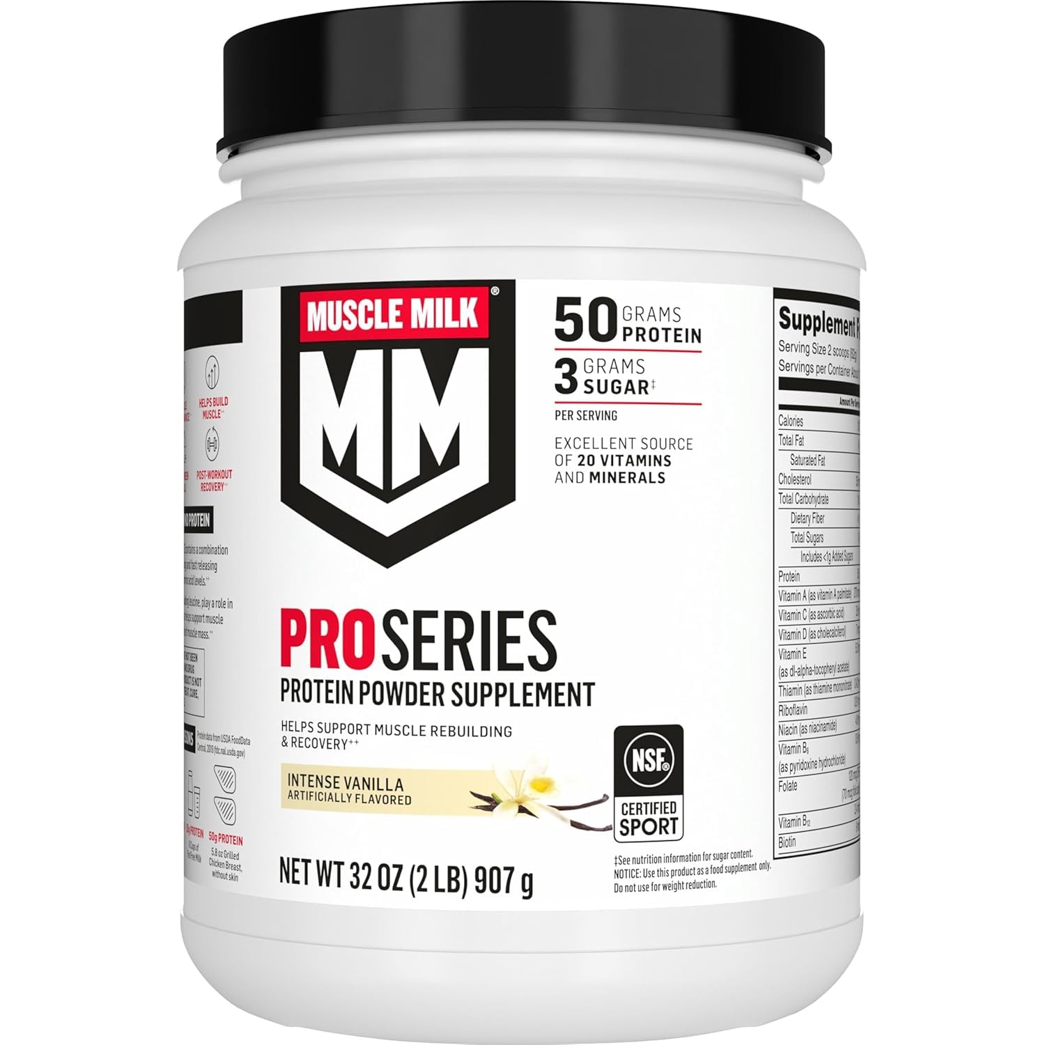 Muscle Milk Pro Series Protein Powder - Intense Vanilla, 2 lbs ...