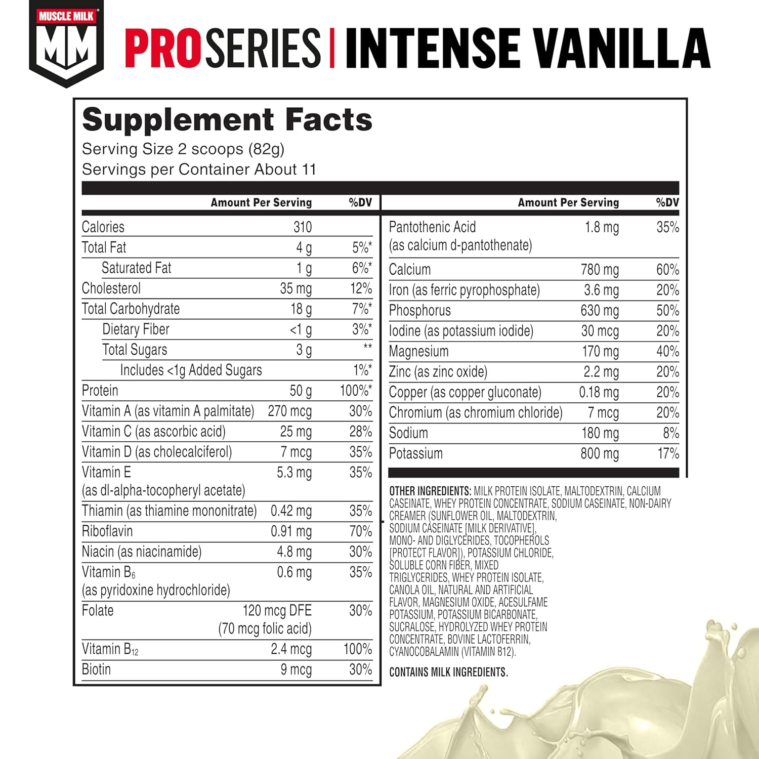Muscle Milk Pro Series Protein Powder - Intense Vanilla, 2 lbs ...