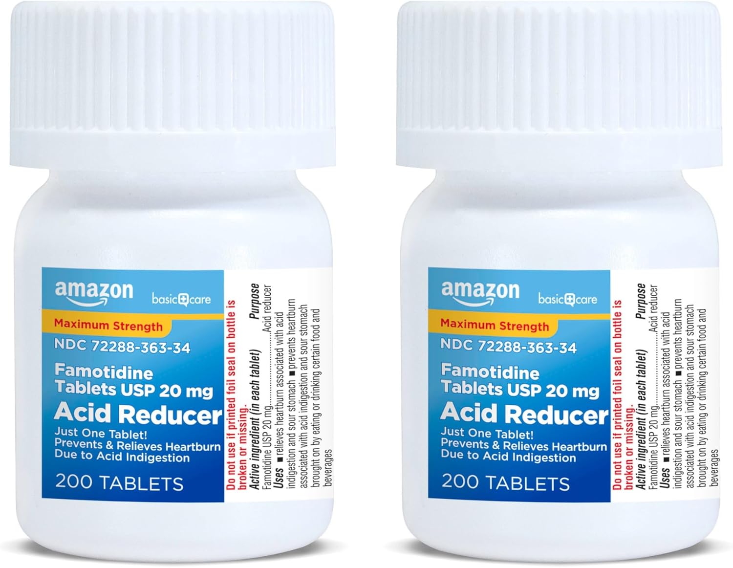 Amazon Basic Care Max Strength Acid Reducer for Heartburn Relief, Famo ...