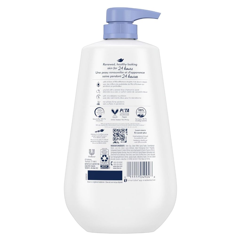 Dove Body Wash with Pump - Anti-Stress Blue Chamomile & Oat Milk, 30.6 ...