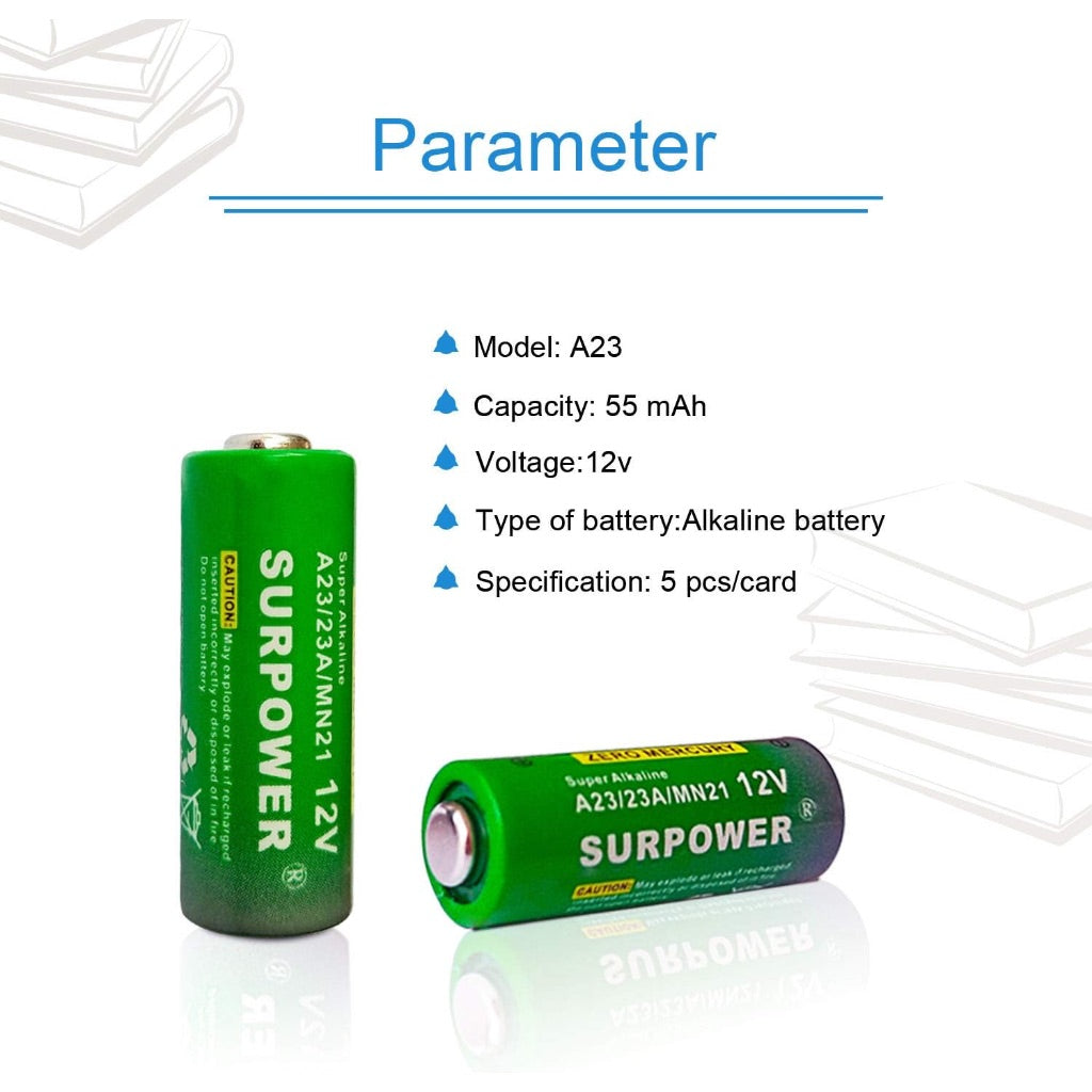 SURPOWER A23 23A 23AE 12v Alkaline Battery A23s - 5 Pack – Blitzstock