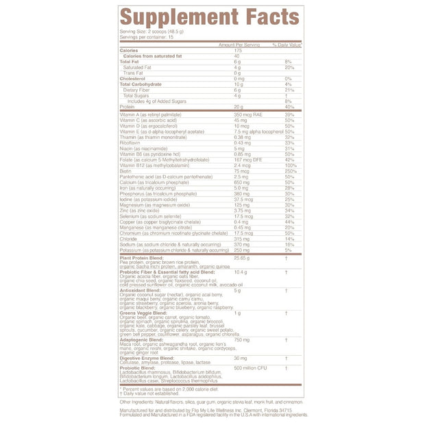 Flip My Life Flip 7 SuperFood Meal Replacement Powder, Vital Vanilla ...