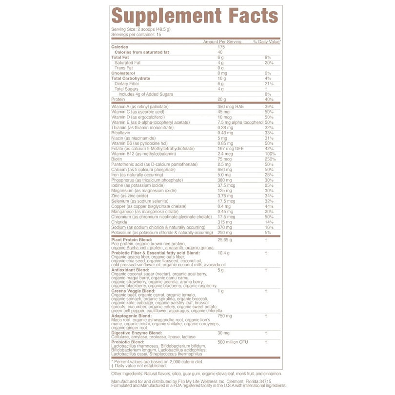 Flip My Life Flip 7 SuperFood Meal Replacement Powder, Vital Vanilla ...