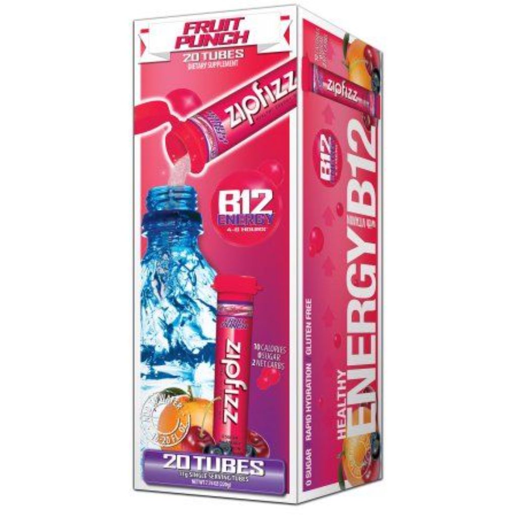 Zipfizz Energy Drink Mix w/Vitamin B12, Fruit Punch, 20 Tubes – Blitzstock