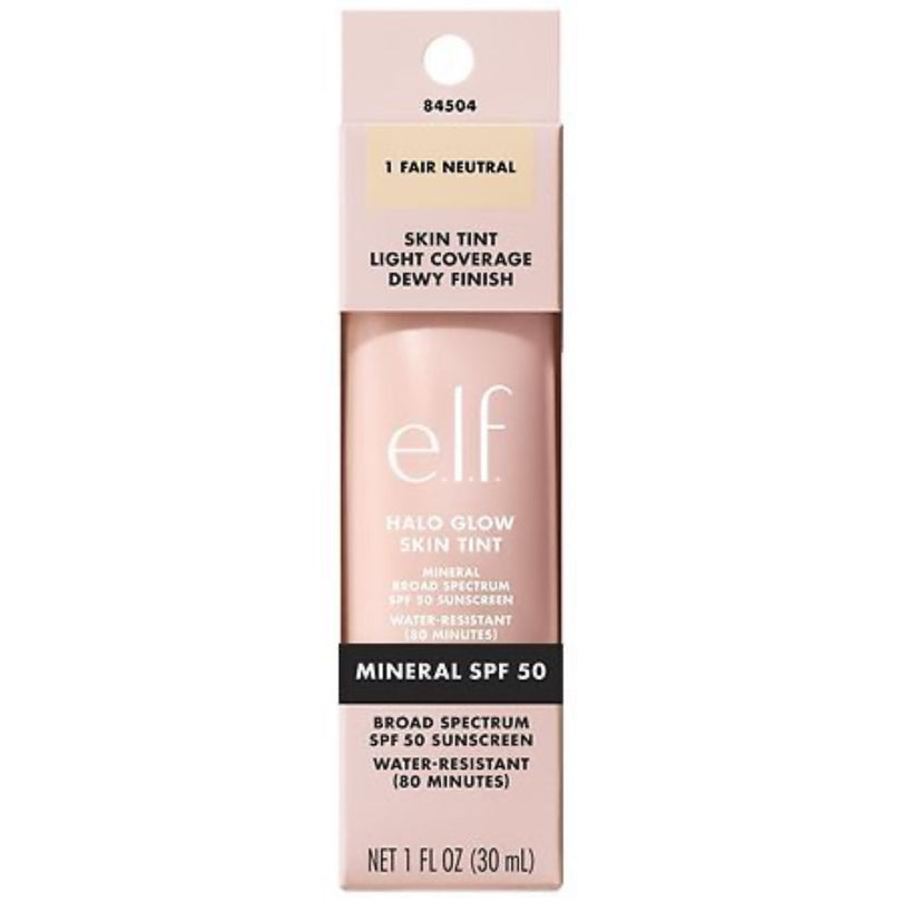 e.l.f. Halo Glow Skin Tint Mineral SPF 50 Light Coverage Foundation ...