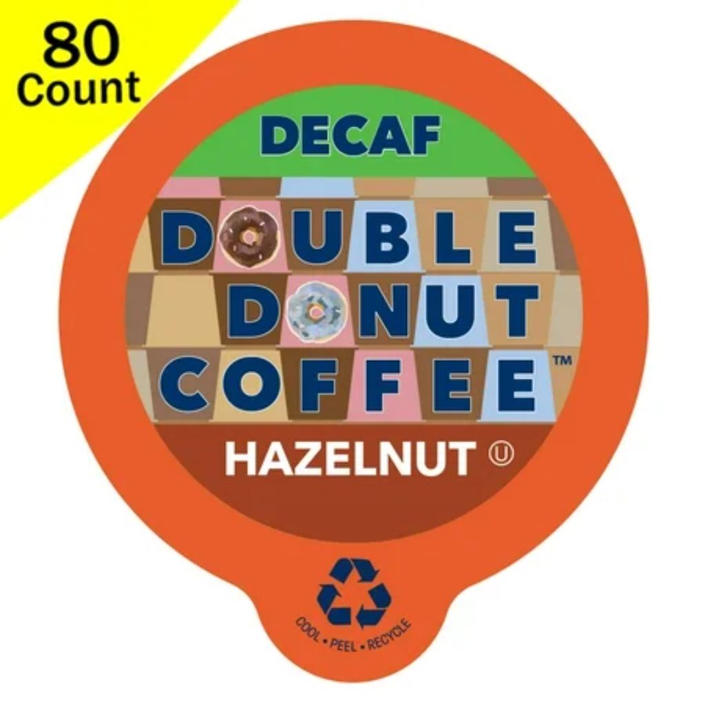 Double Donut - Decaf Hazelnut Flavored Coffee Single Serve Cups 80 Ct ...