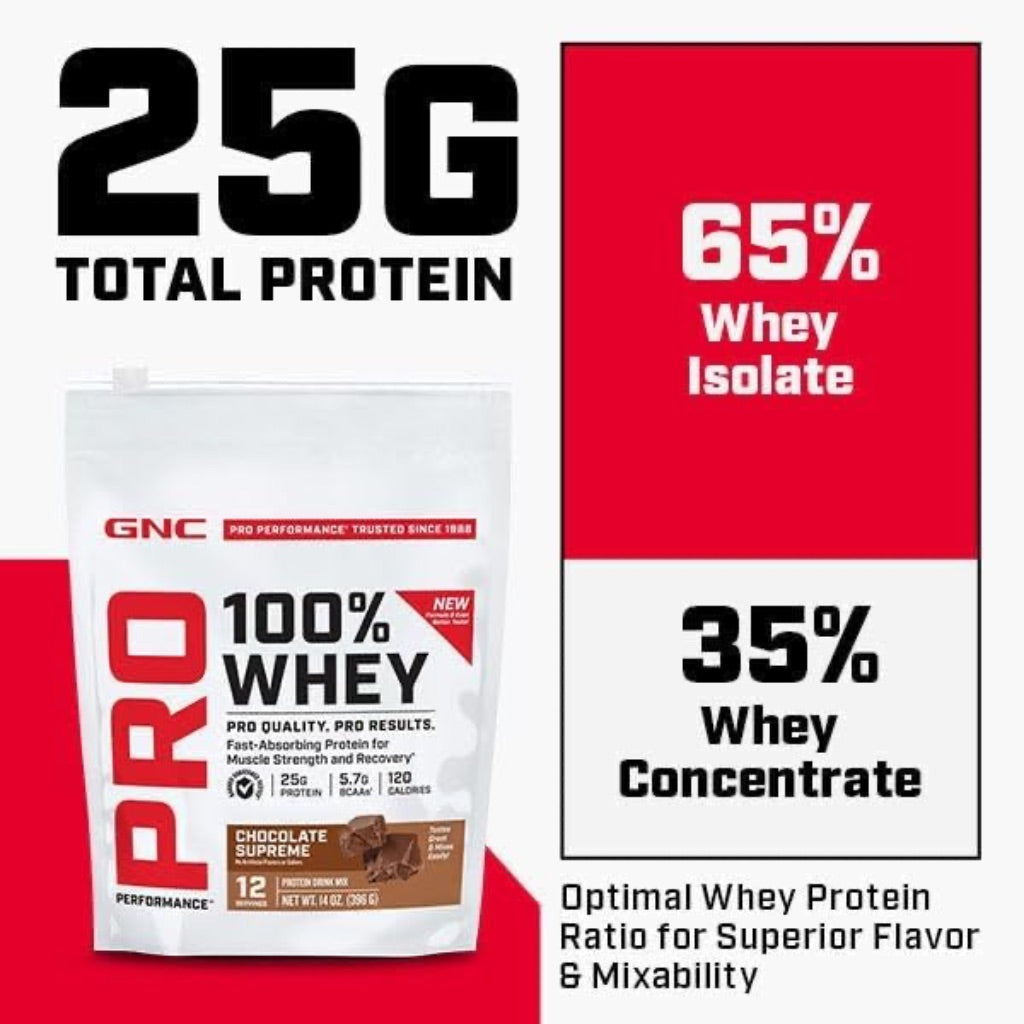 GNC Pro Performance 100% Whey Protein Powder - Cookies and Cream, 12 S ...
