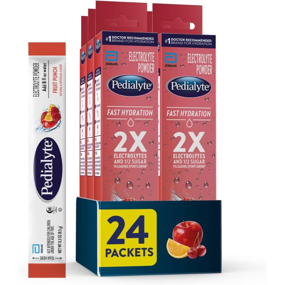 Pedialyte Fast Hydration Electrolyte Powder Packets - Fruit Punch, 4 C ...