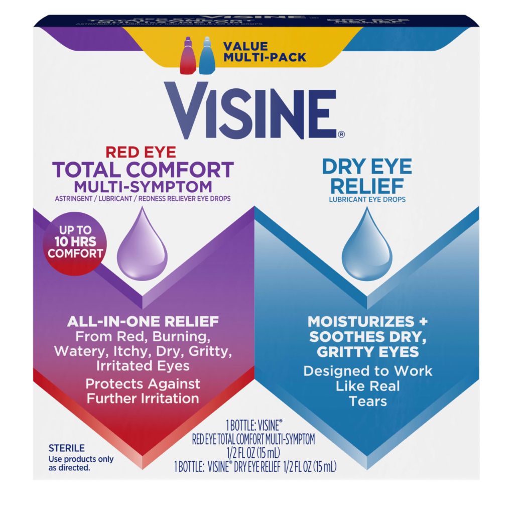 Visine Red Eye Total Comfort Multi Symptom All-in-One Astringent, Mult ...