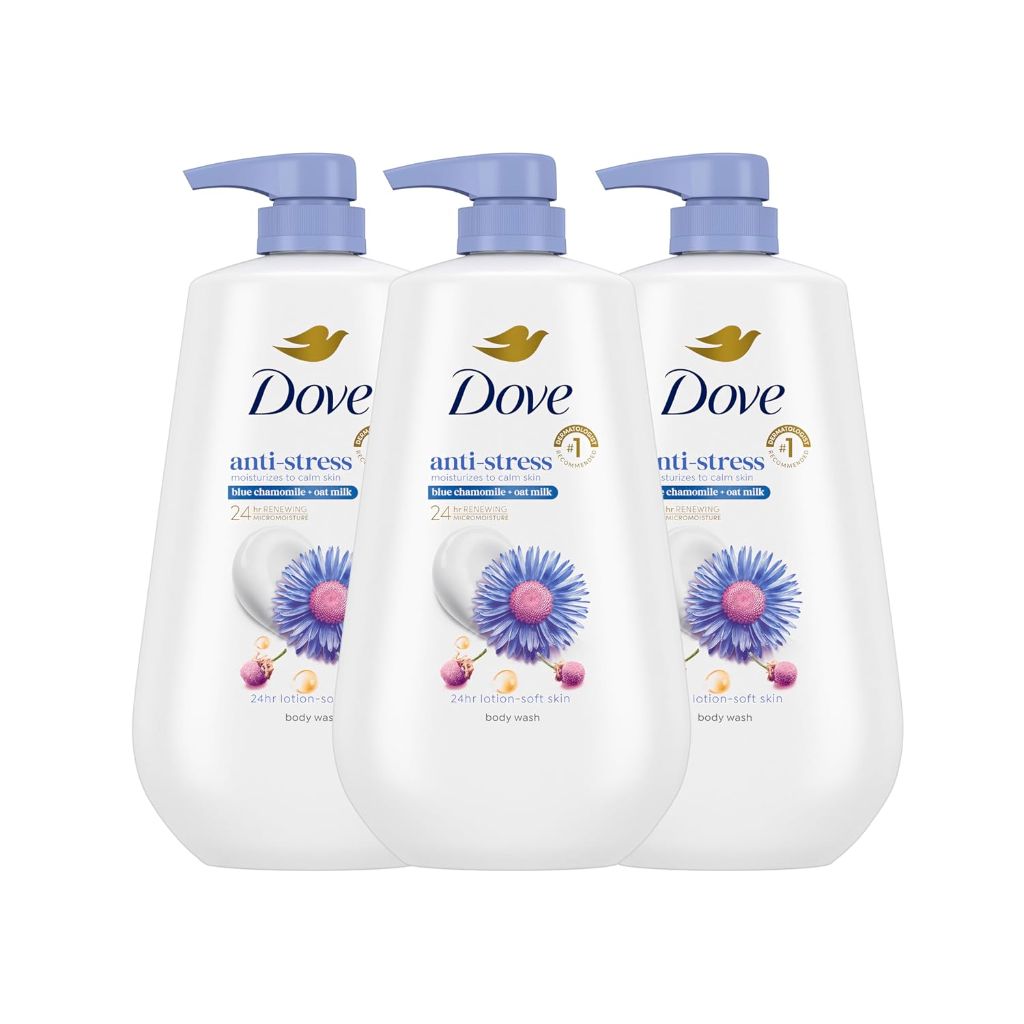 Dove Body Wash with Pump - Anti-Stress Blue Chamomile & Oat Milk, 30.6 ...