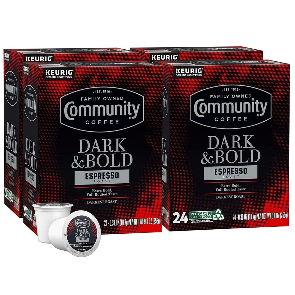 Community Coffee Dark & Bold Espresso Roast Coffee Pods - 96 Count ...