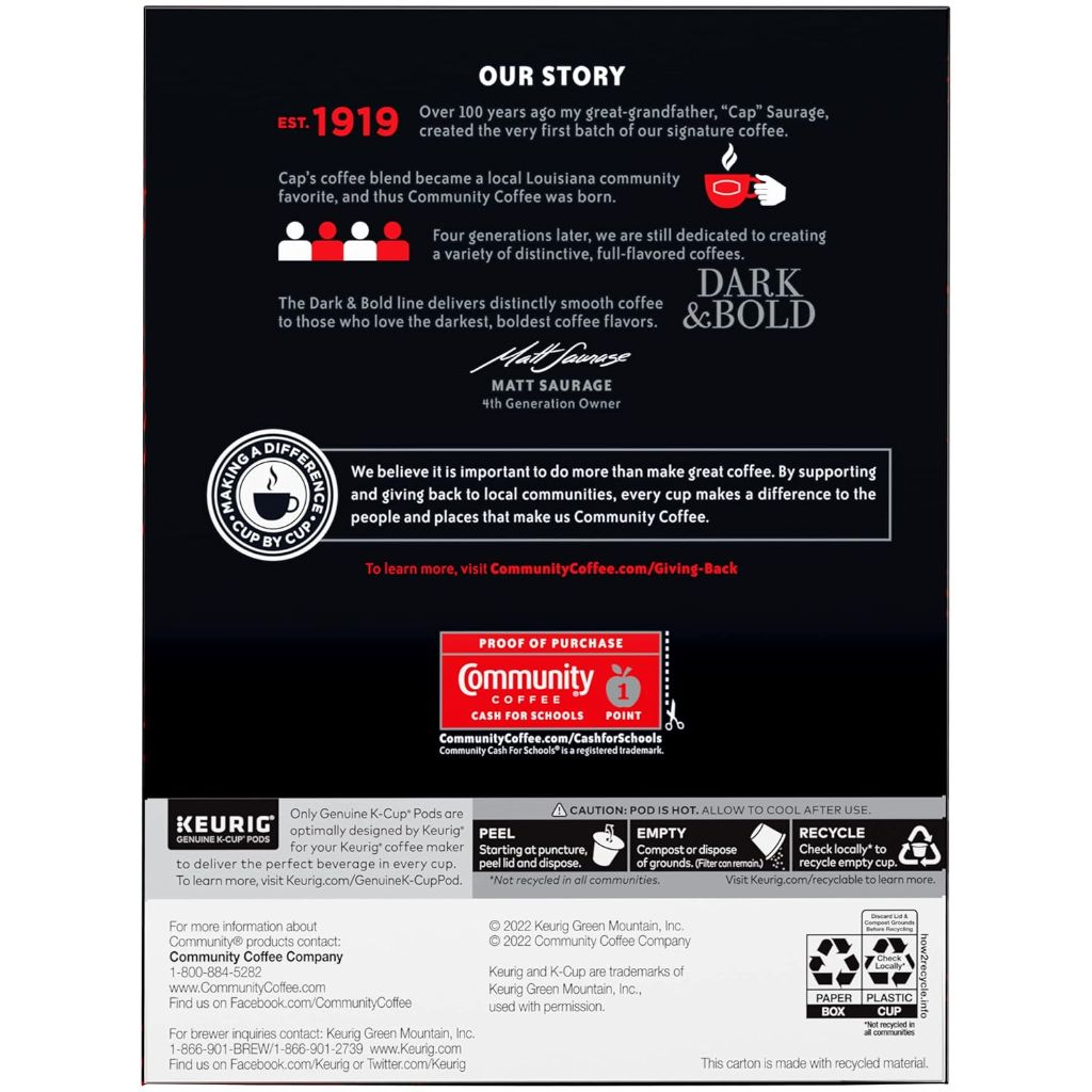 Community Coffee Dark & Bold Espresso Roast Coffee Pods - 96 Count ...